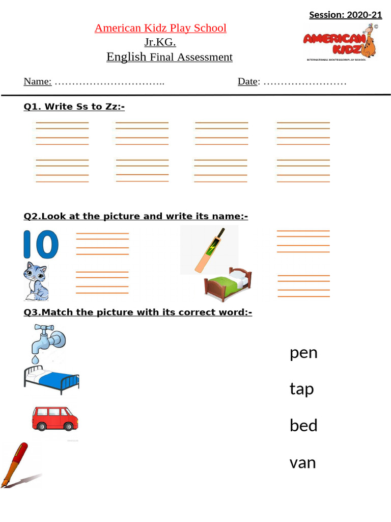 JR - Kg. English | PDF