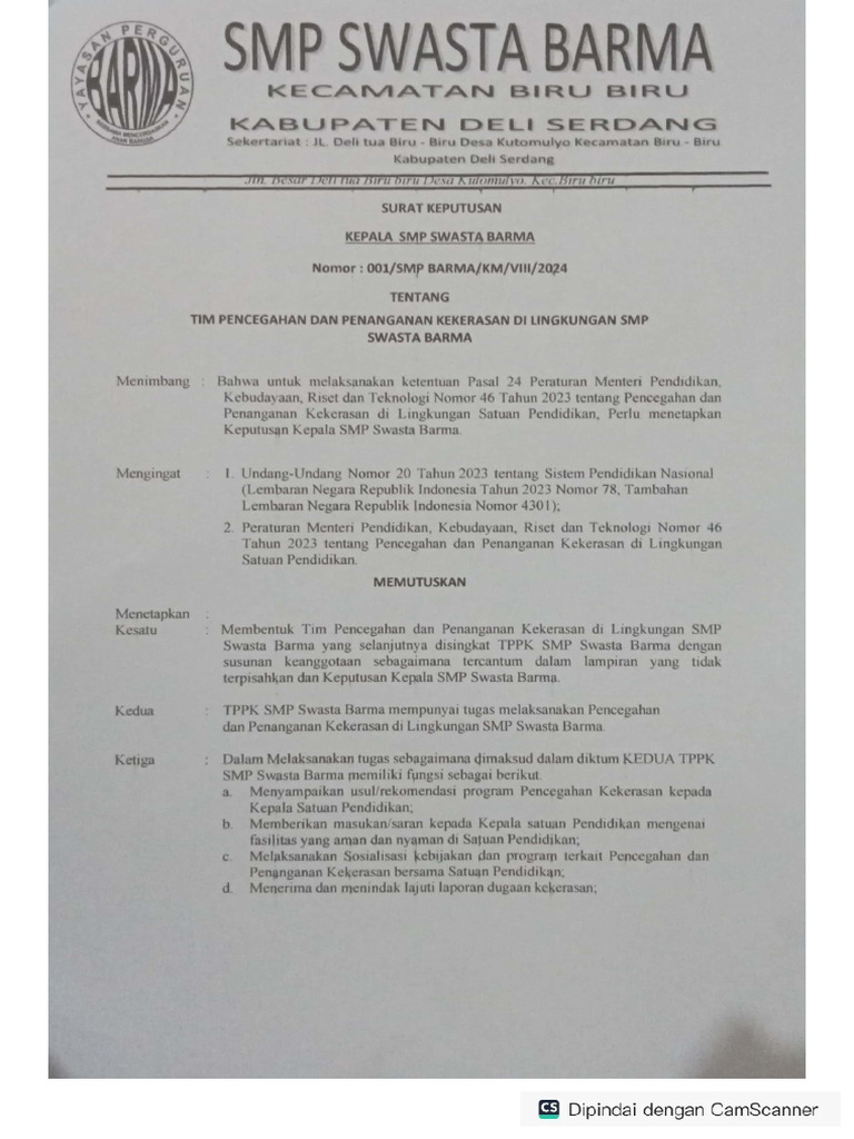 SK TPPK SMP Swasta Barma | PDF