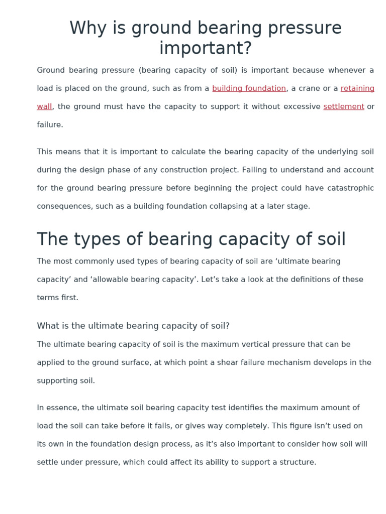 Why Is Ground Bearing Pressure Important?: Building Foundation ...
