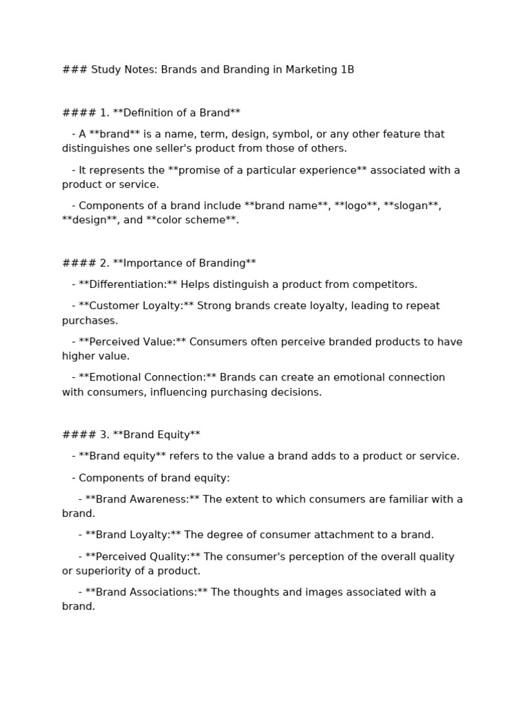 Brands and Branding Notes | PDF