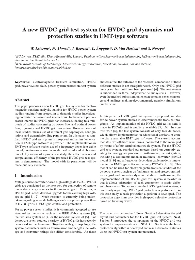 A New HVDC Grid Test System For HVDC Grid Dynamics and Protection ...