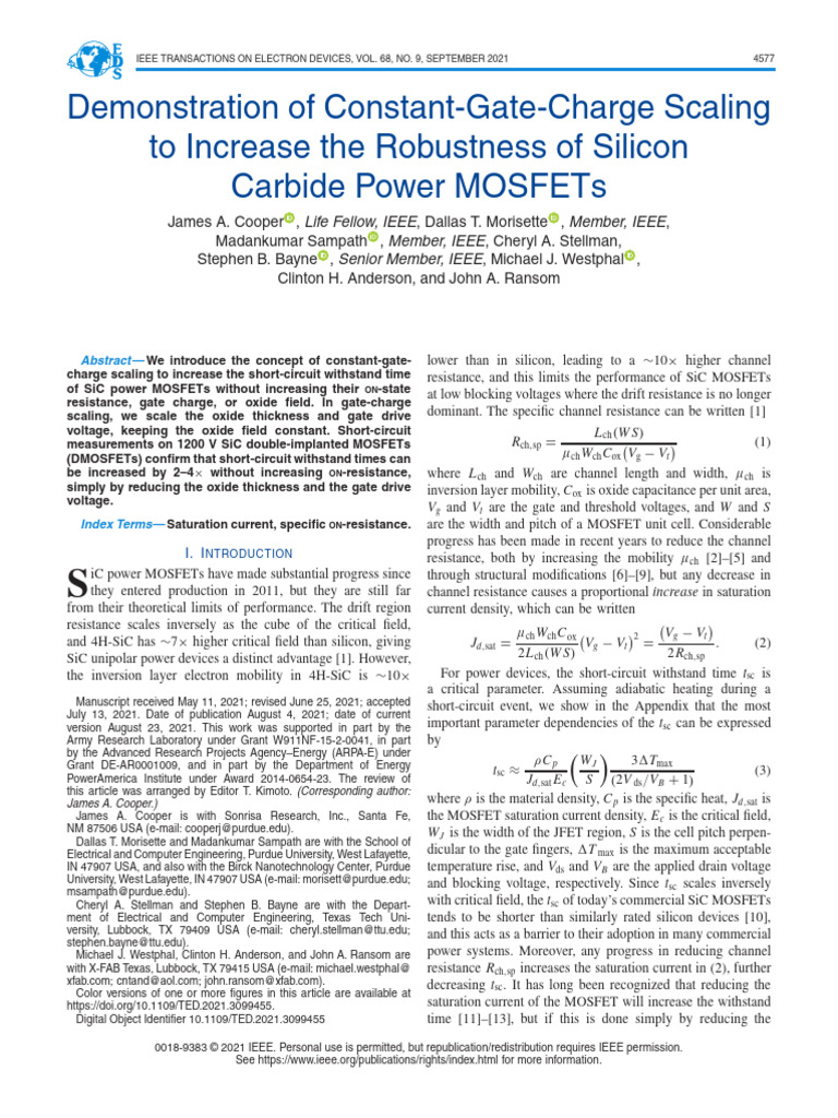 Demonstration of Constant-Gate-Charge Scaling To Increase The Robustness of Silicon Carbide ...