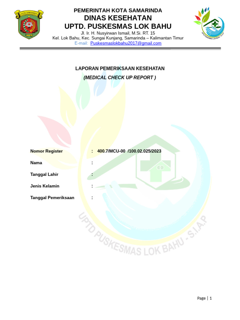 Form Mcu Blank (Kosong) | PDF