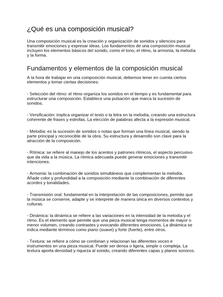 Sobre Composición Musical 3° TM yTT | PDF