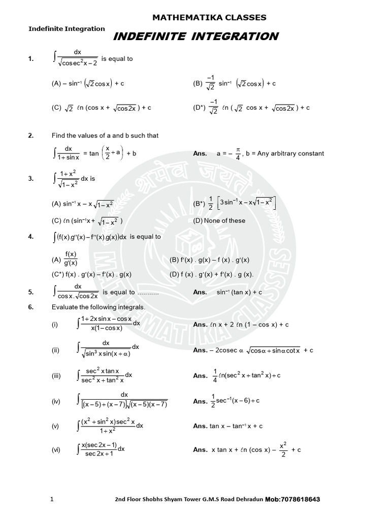 Integration Practice Ass-1 | PDF