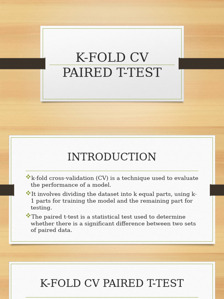 K-Fold CV Paired T-Test | PDF