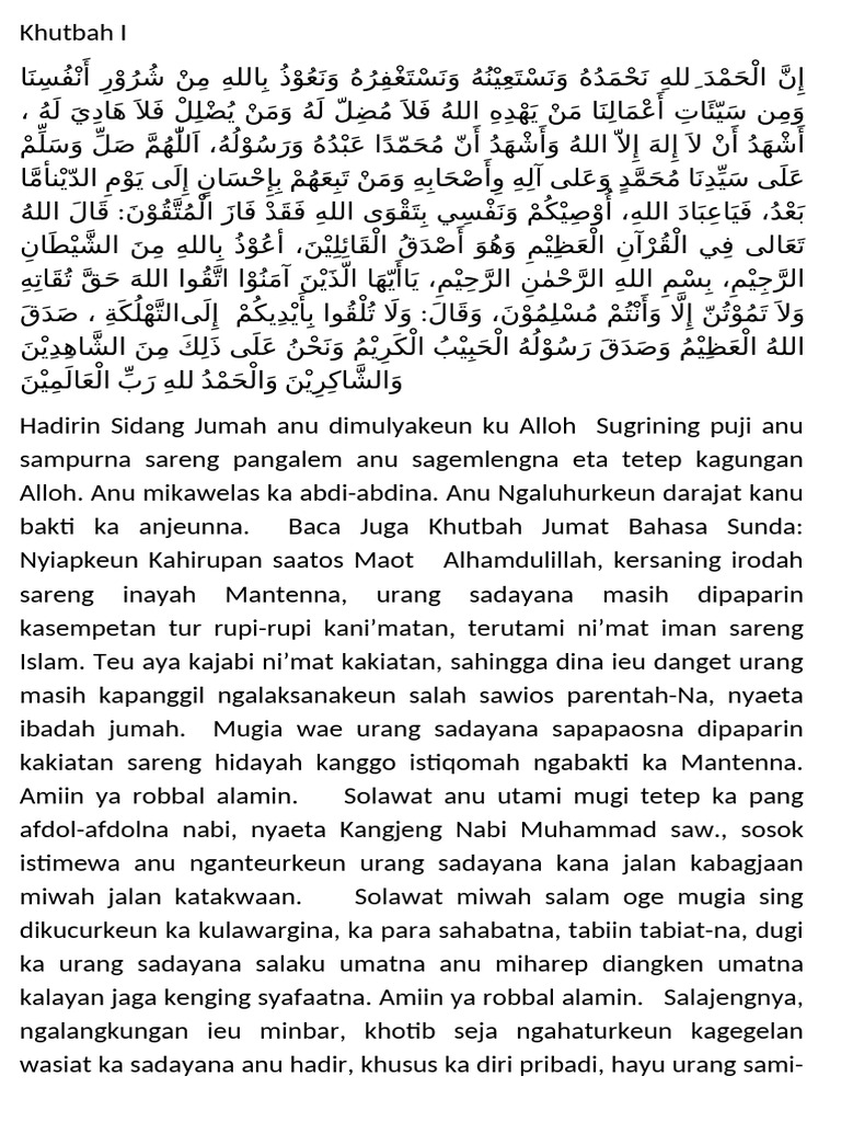 Khutbah 4 Perkara Anu Nyilakakeun | PDF
