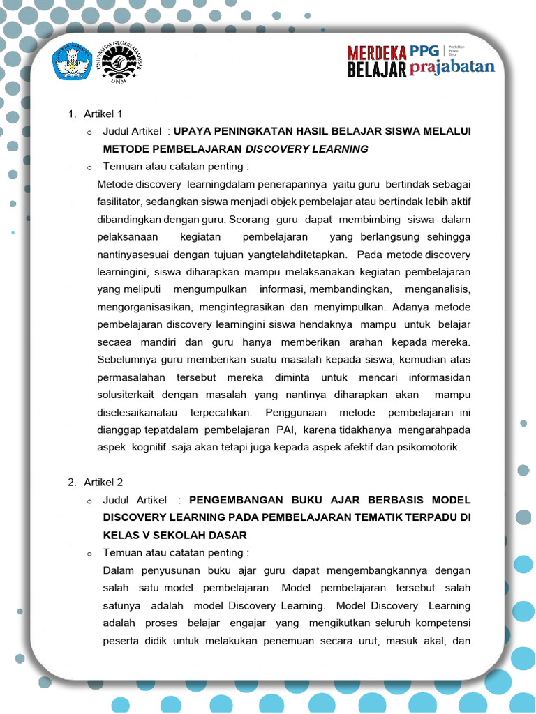 Eksplorasi Konsep_PPDB T1_Discovery Learning | PDF