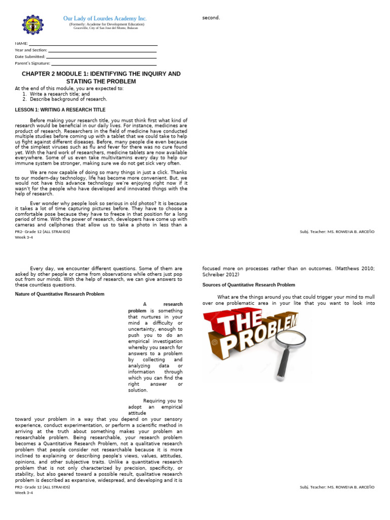 Practical Research 2 Module 2 | PDF