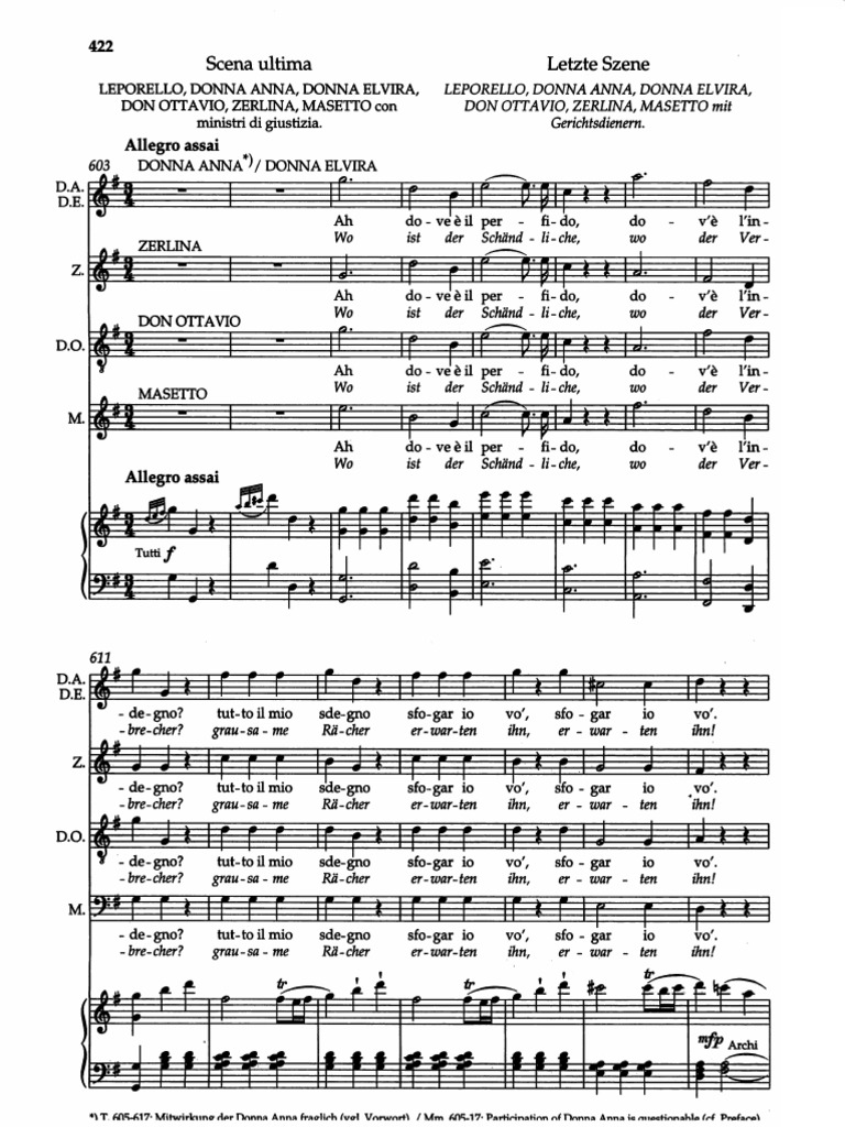 Sextet - Ah Dove Il Perfido (Don Giovanni) | PDF