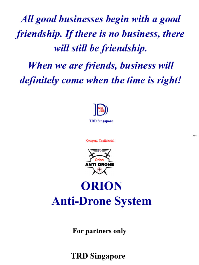 Orion Anti-Drone and TRD Info | PDF
