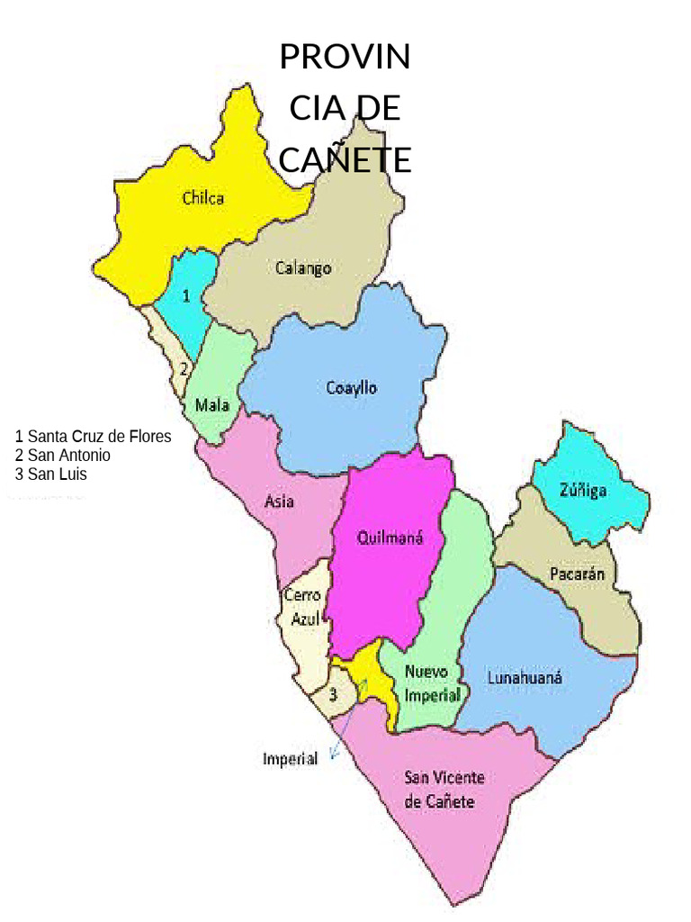Mapa de Distritos de Cañete | PDF