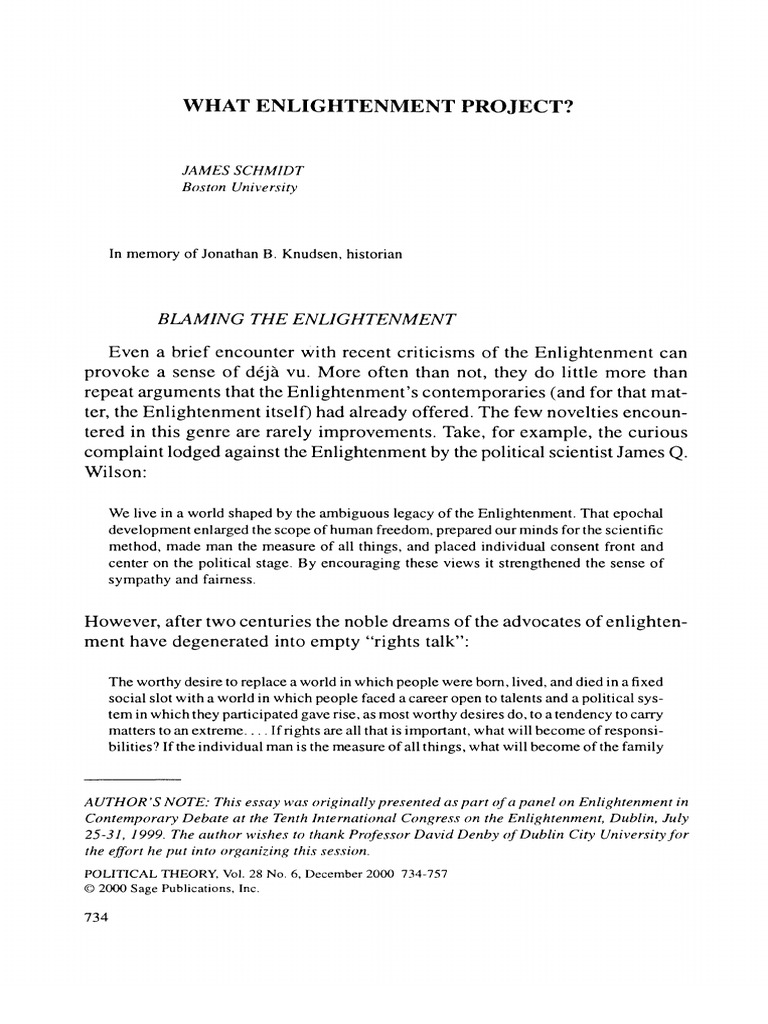 Schmidt - What Enlightenment Project | PDF