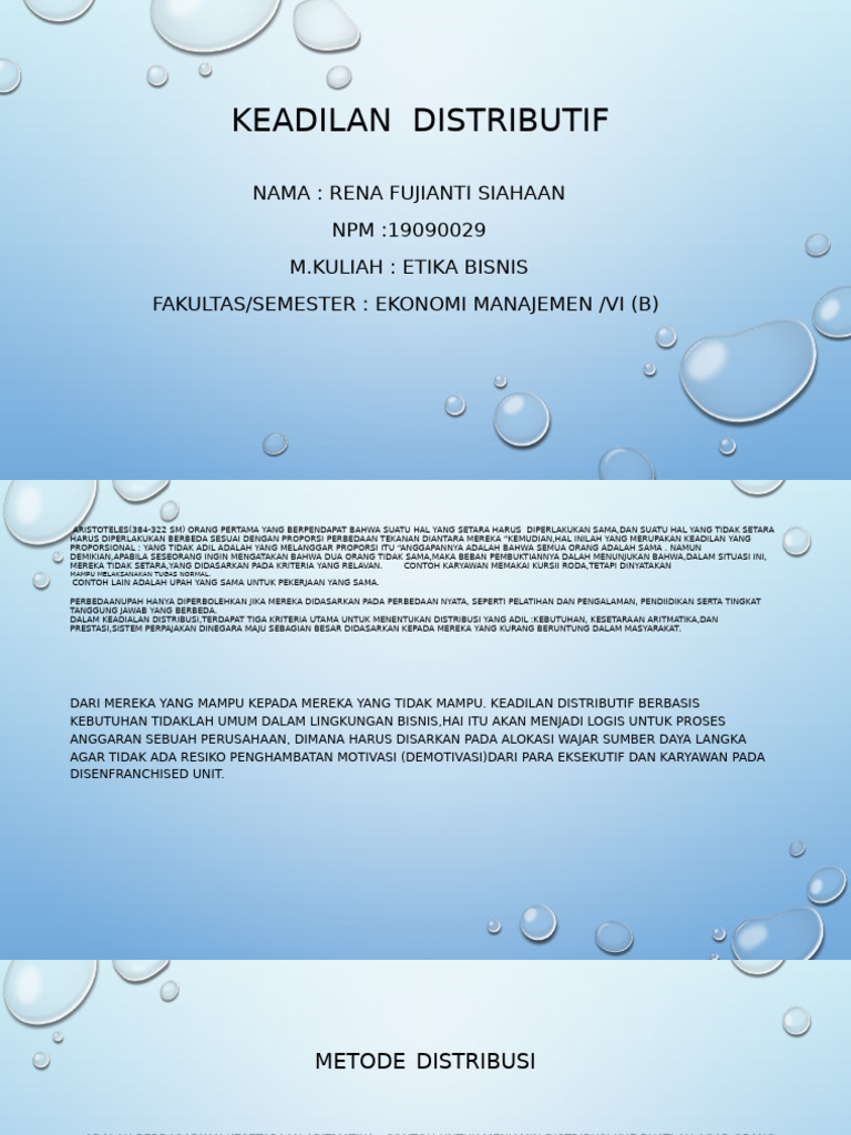 Tugas Etika Bisbis Keadilan Distributif (Autosaved) (Autosaved) | PDF