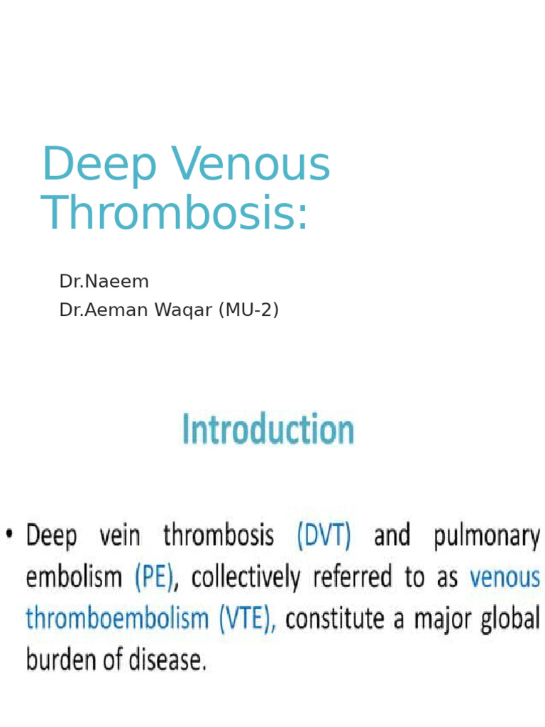 DVT Presentation | PDF