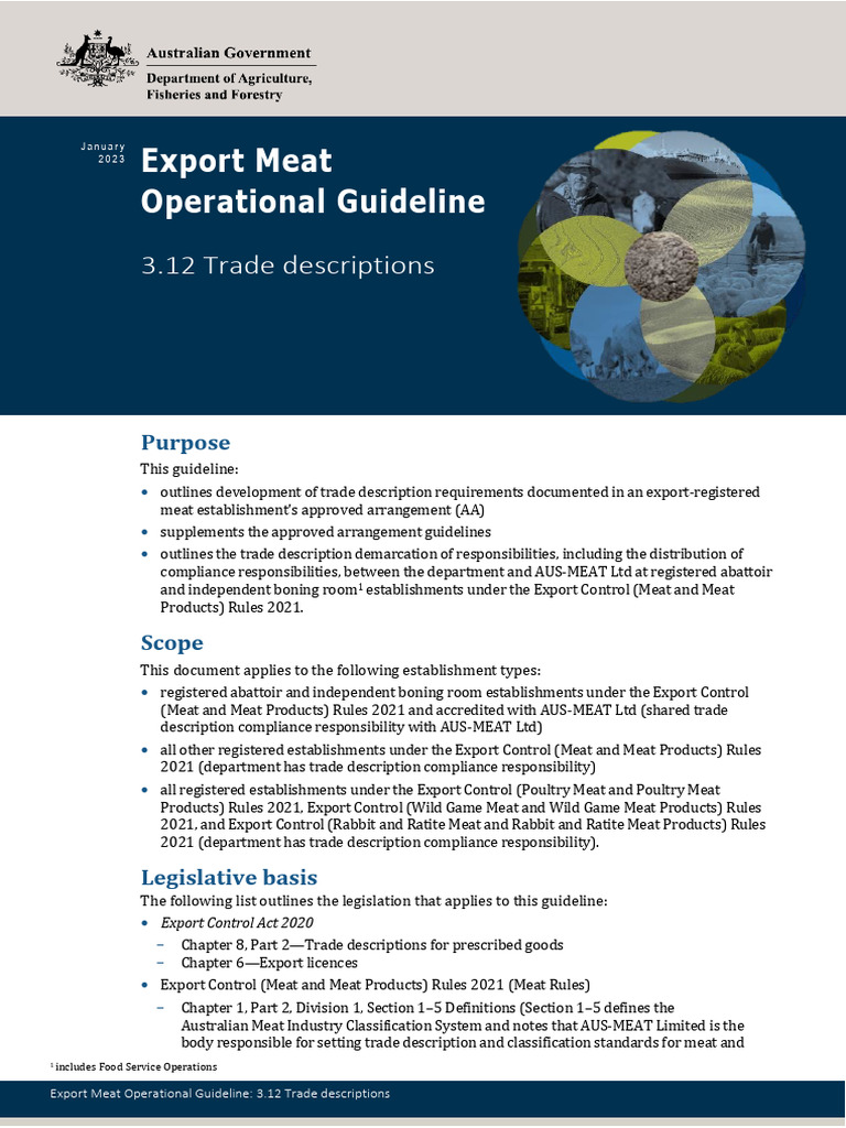 Guideline Trade Descriptions | PDF