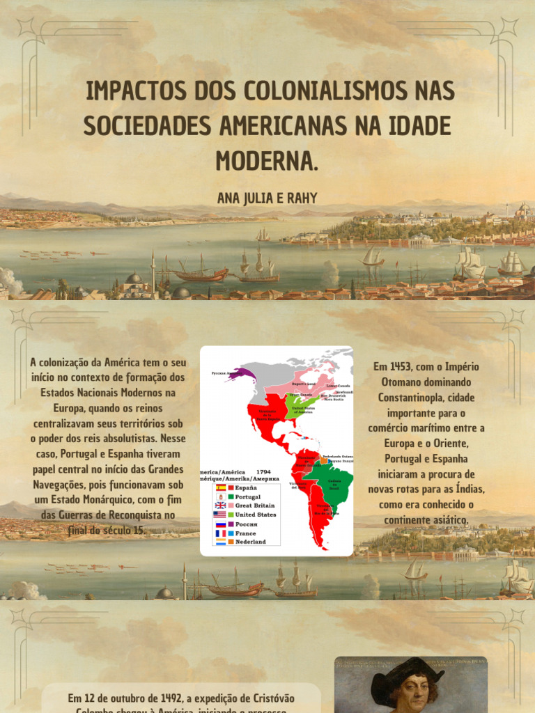 Impactos Dos Colonialismos Nas Sociedades Americanas Na Idade Moderna ...