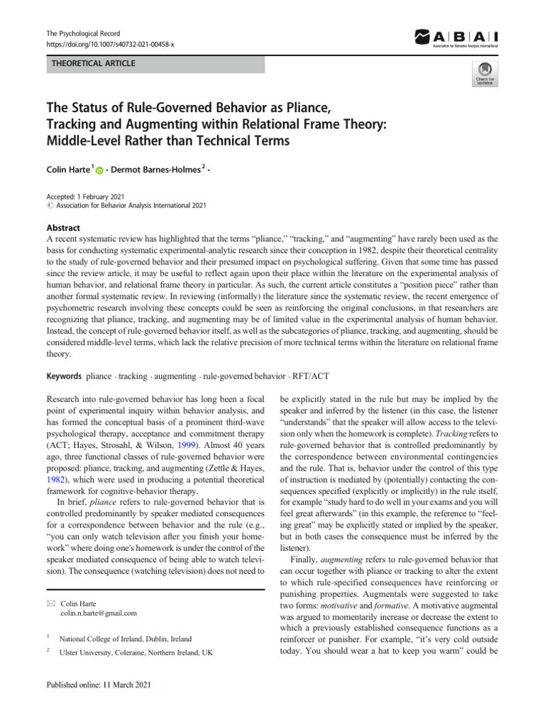 2021 Harte Barnes-Holmes | PDF