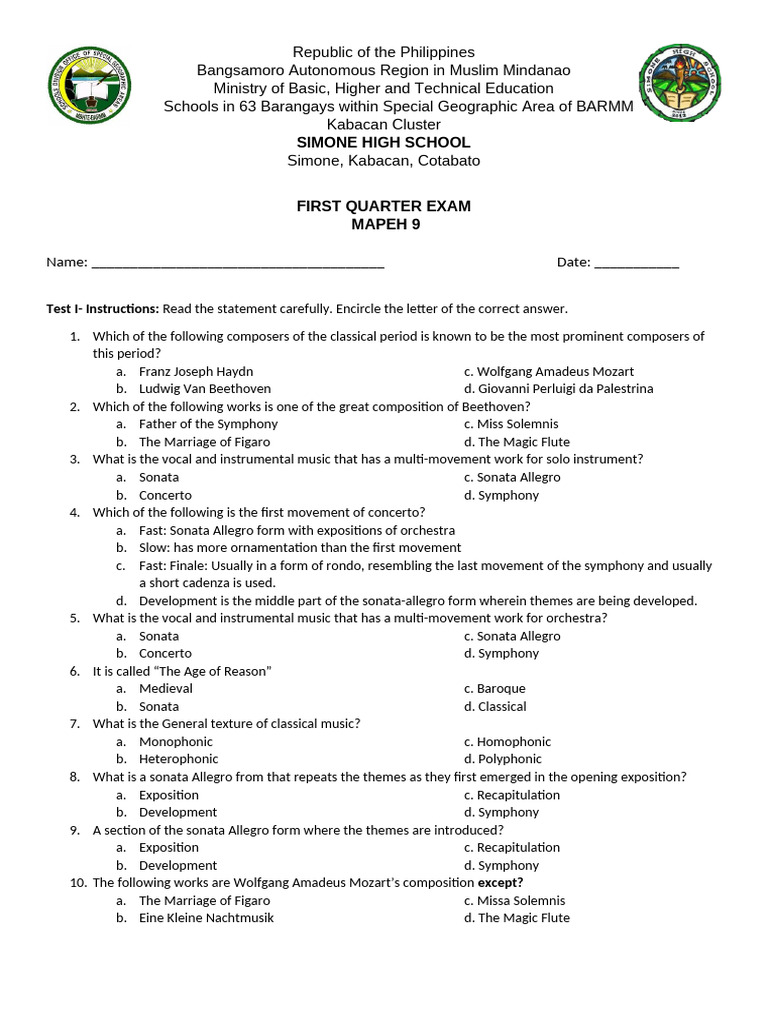 Q1 Exam | PDF