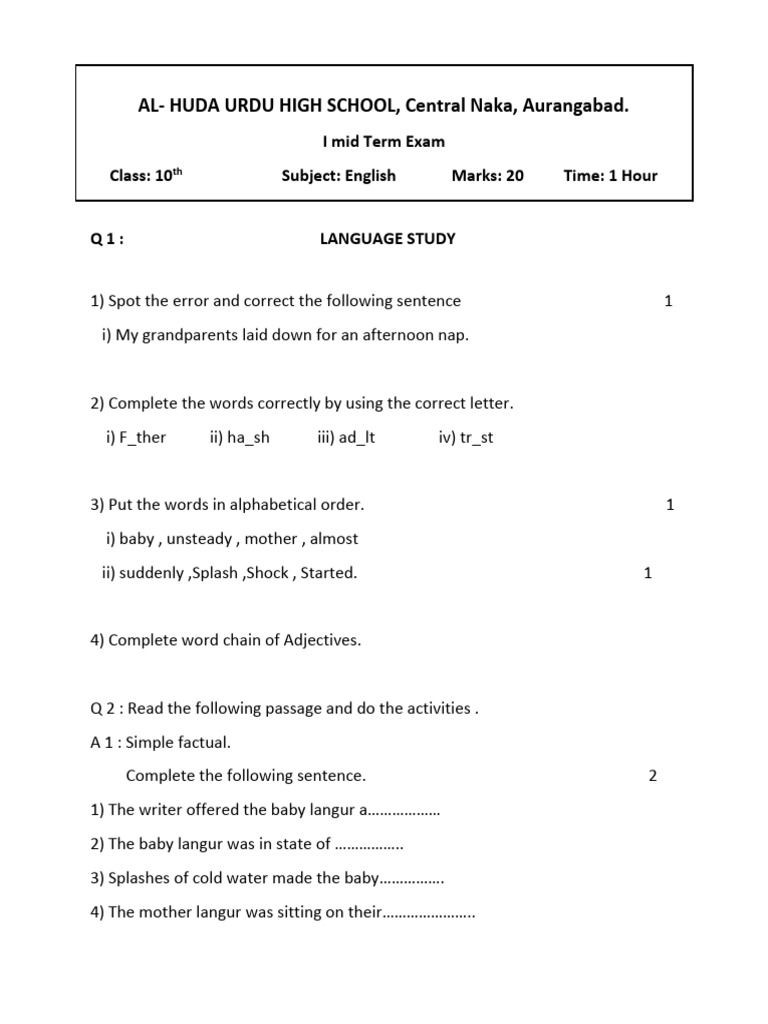 10th English-2 | PDF