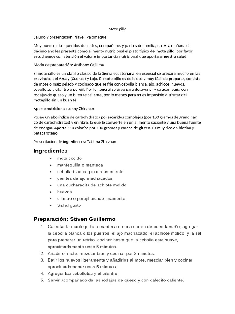 Mote Pillo | PDF