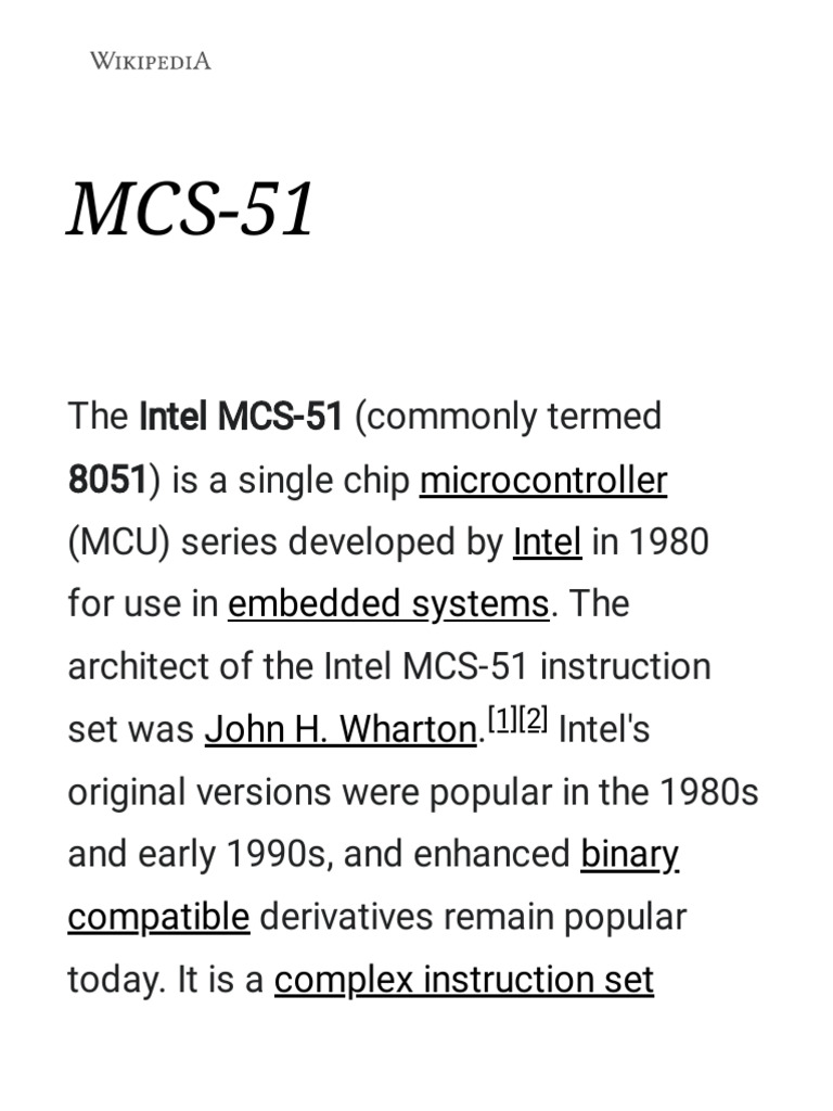 MCS 51 Wikipedia | PDF