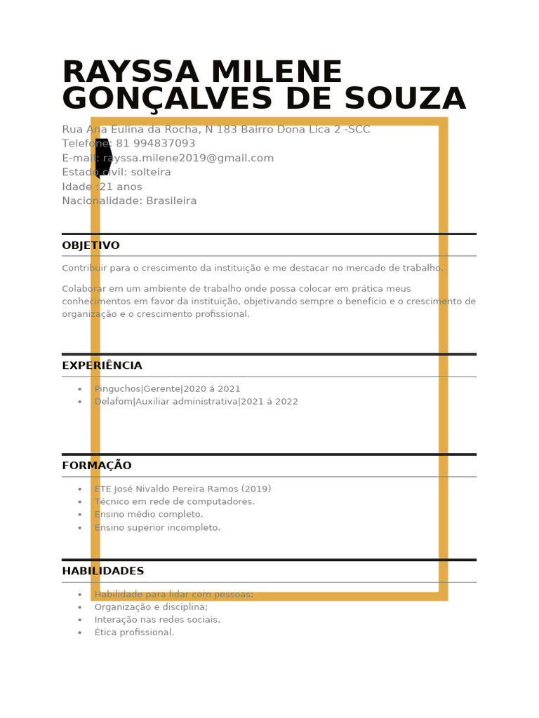 Cópia de Cópia de 1671147208161 - Currículo Rayane Monique | PDF