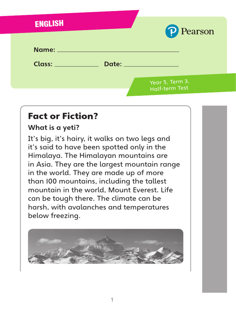 Ip PT Ip English Y5 t3ht | PDF