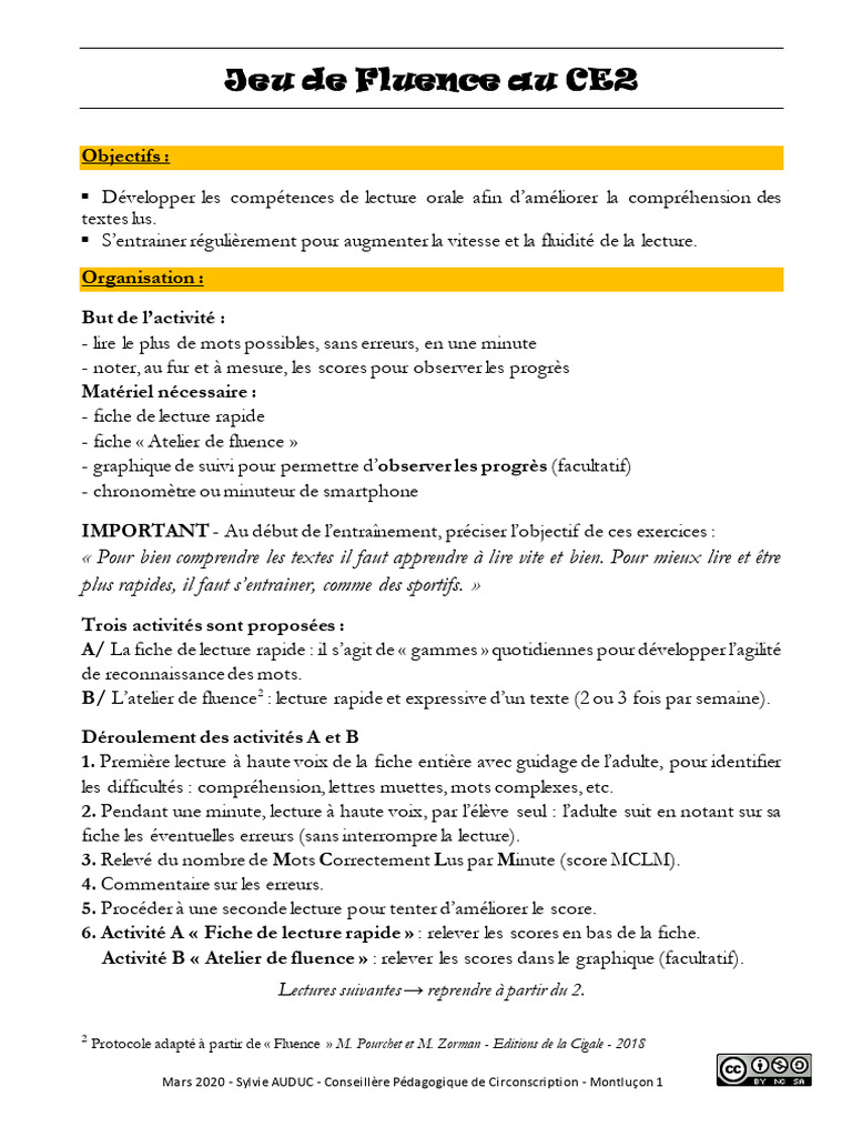 CE2 Jeu de Fluence | PDF