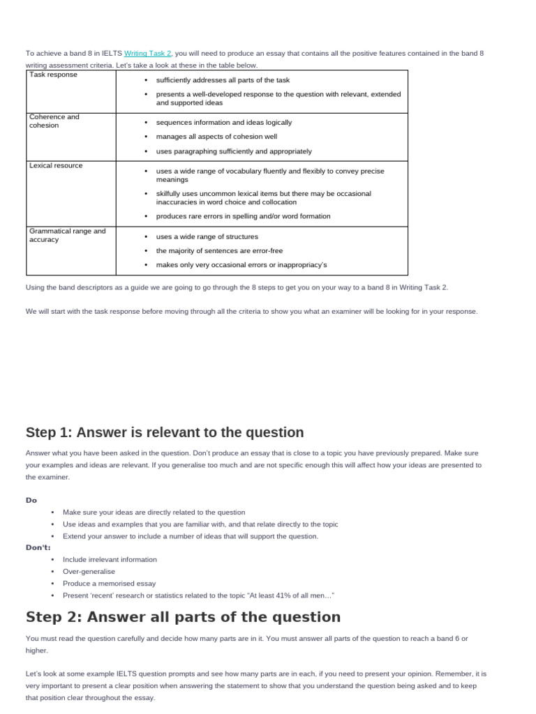 Writing Tips For 8 Band | PDF | Grammar | Syntax