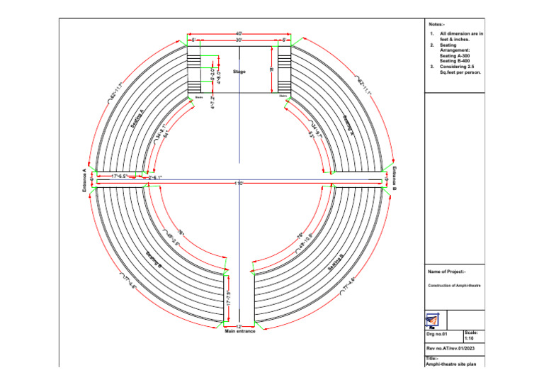 Amphi Theatre Main Plan | PDF