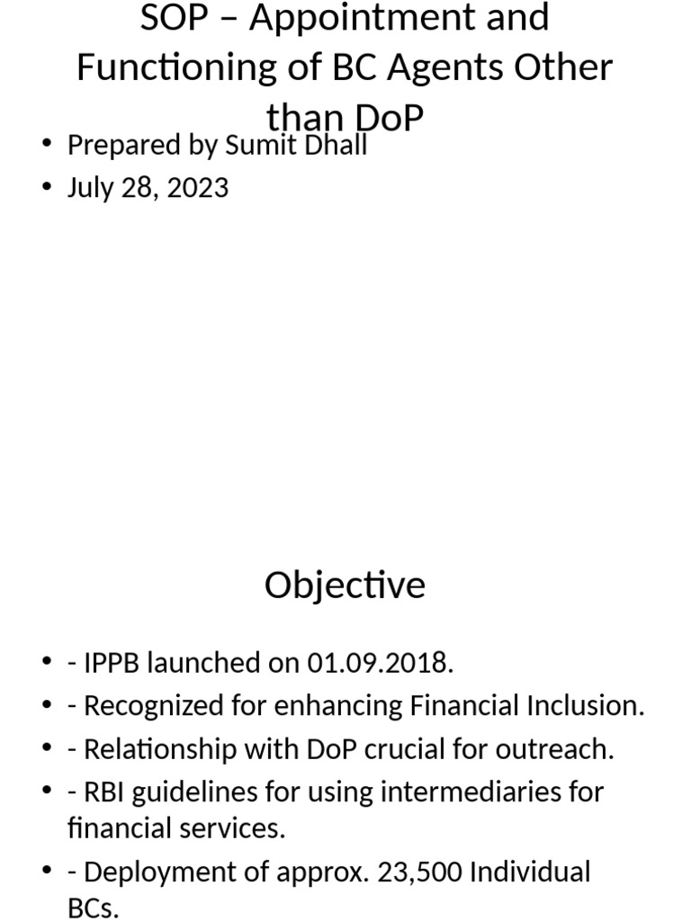 SOP Appointment Functioning BC Agents | PDF