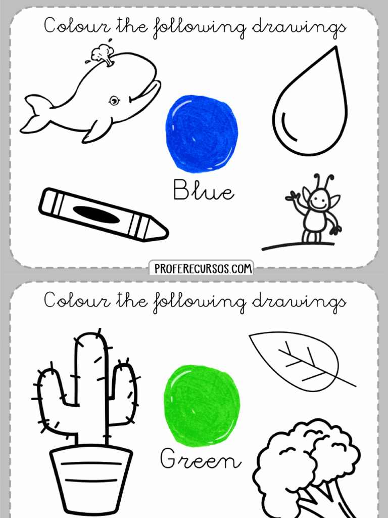 Learning Colors Coloring Pages Proferecursos | PDF