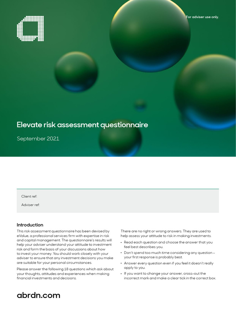 Risk Questionairre | PDF