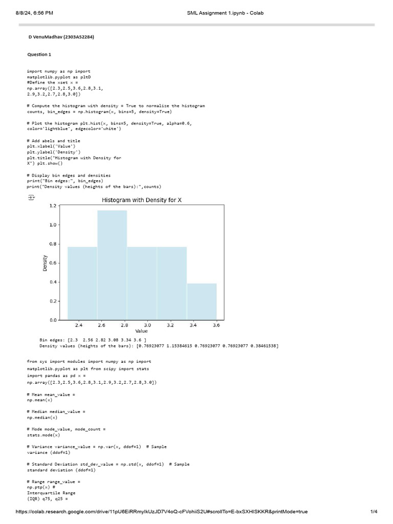 SML Assignment 1.ipynb - Colab1 | PDF