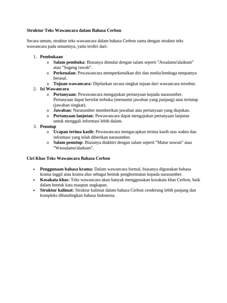 Teks Wawancara | PDF