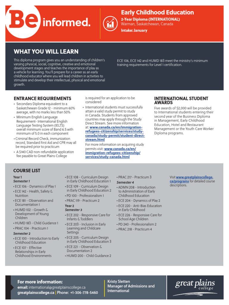 Information Sheet - ECE International - October 25 2022 | PDF | Early ...