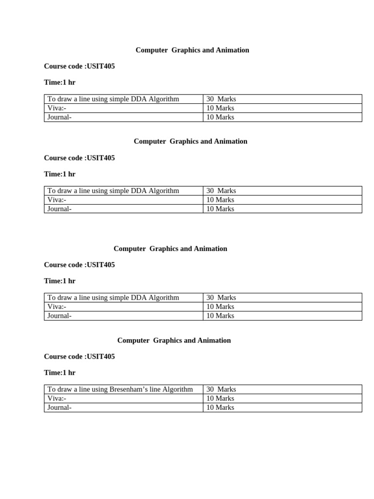 BSC Computer Graphics Practical | PDF