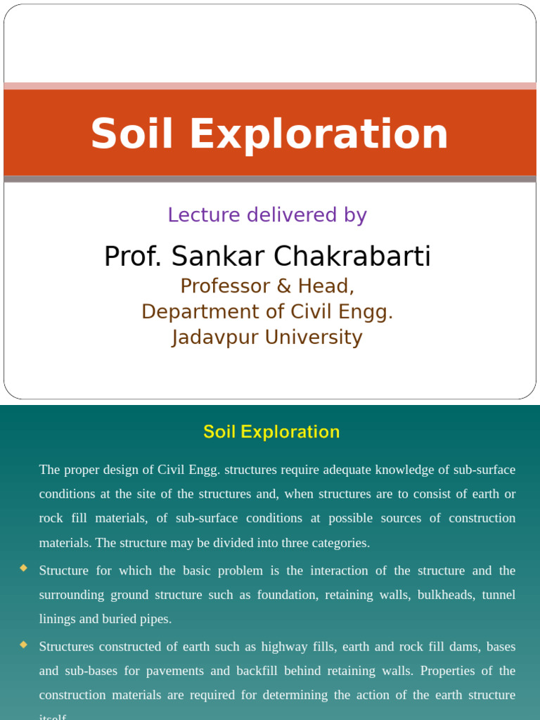 Soil Exploration Techniques in Civil Engineering | PDF | Waves ...