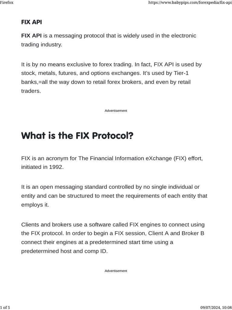 What Is The FIX Protocol? | PDF