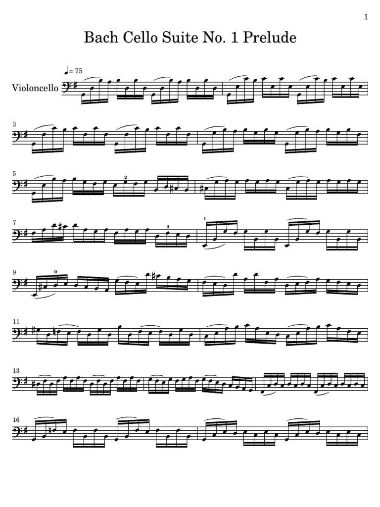 Bach Cello Suite No. 1 Prelude | PDF