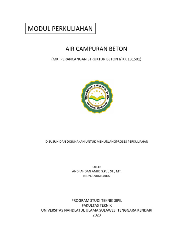 Modul Ajar - Perancangan Struktur Beton I | PDF