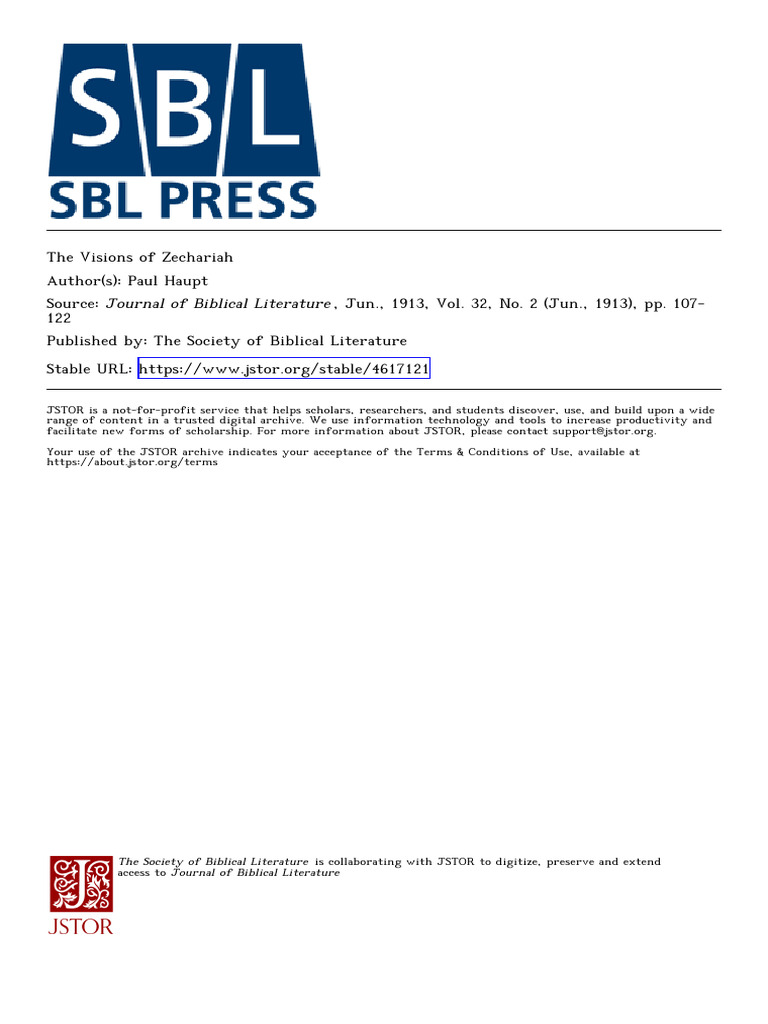 Haupt VisionsZechariah 1913 | PDF