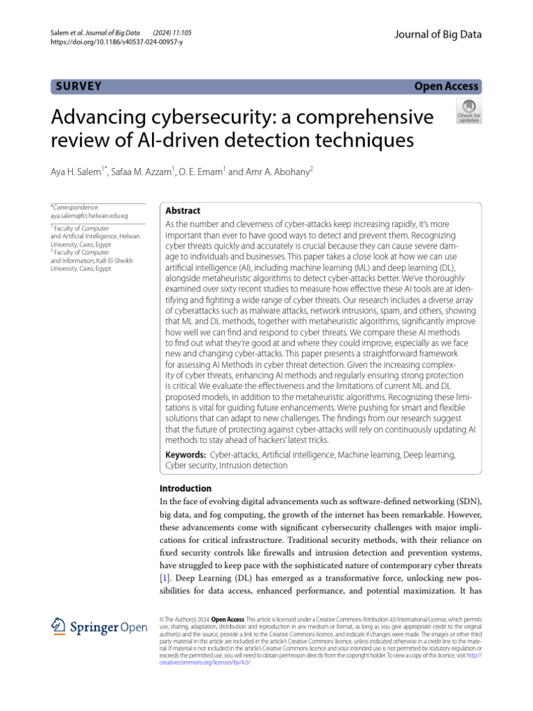 Advancing Cybersecurity A Comprehensive Review Of Ai Driven Detection