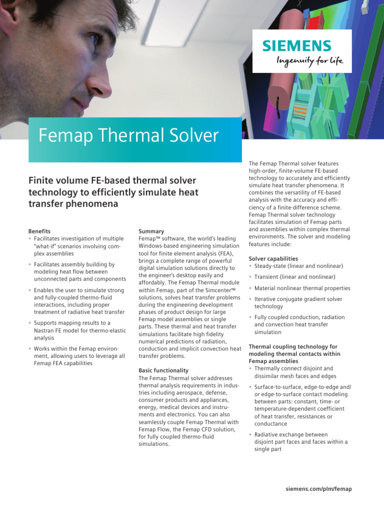 Siemens SW Femap Thermal Solver Fact Sheet | PDF