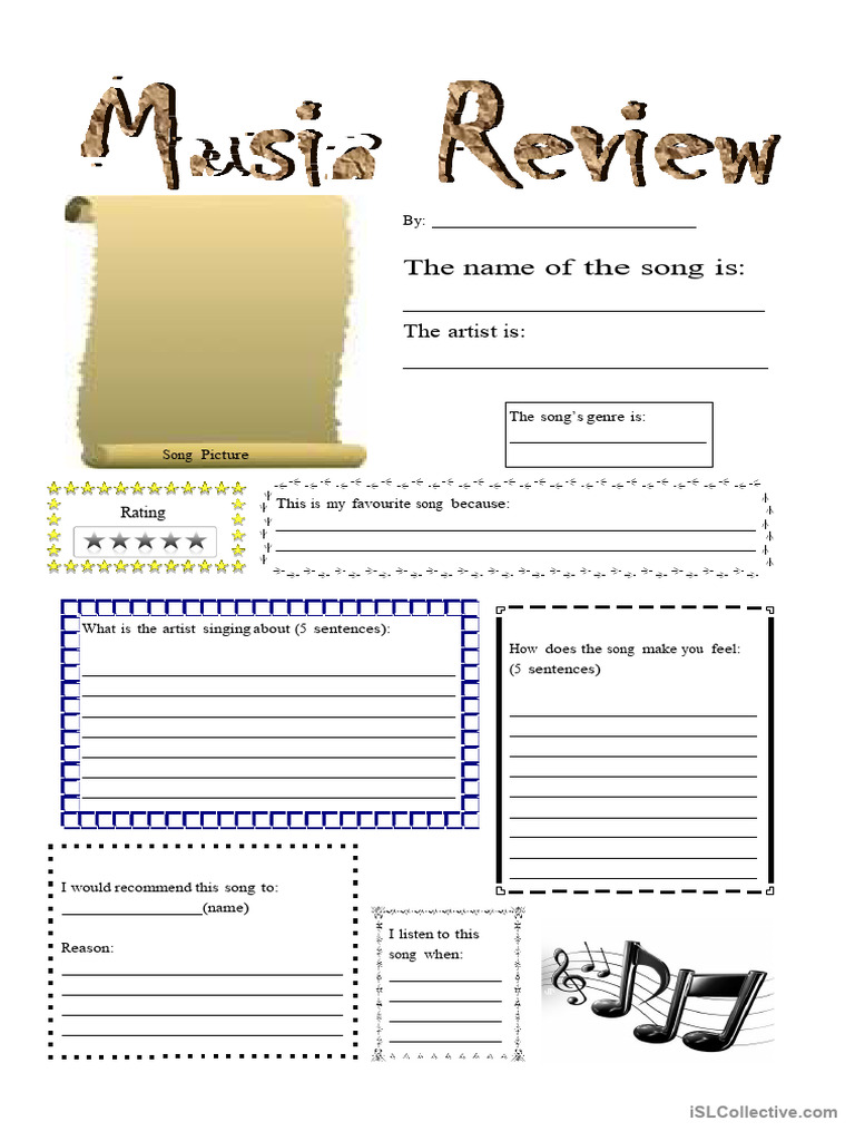 Music Review Worksheet | PDF