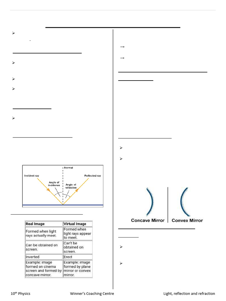 Light-Reflection and Refraction | PDF | Mirror | Reflection (Physics)