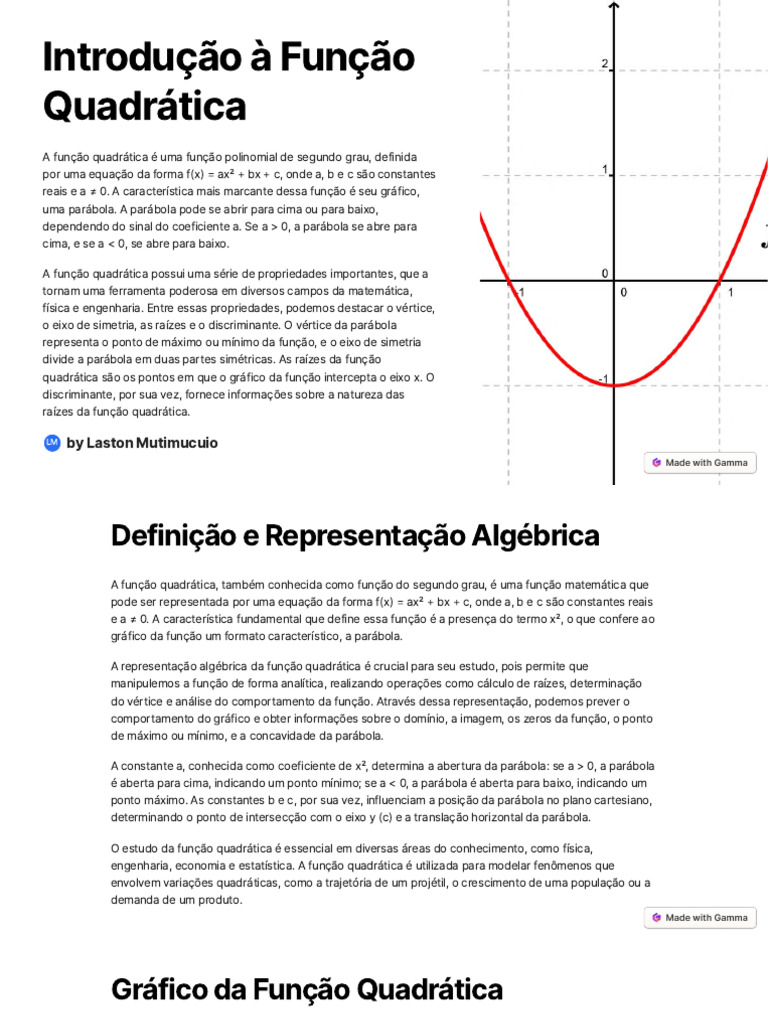 Introducao A Funcao Quadratica - 033801 | PDF