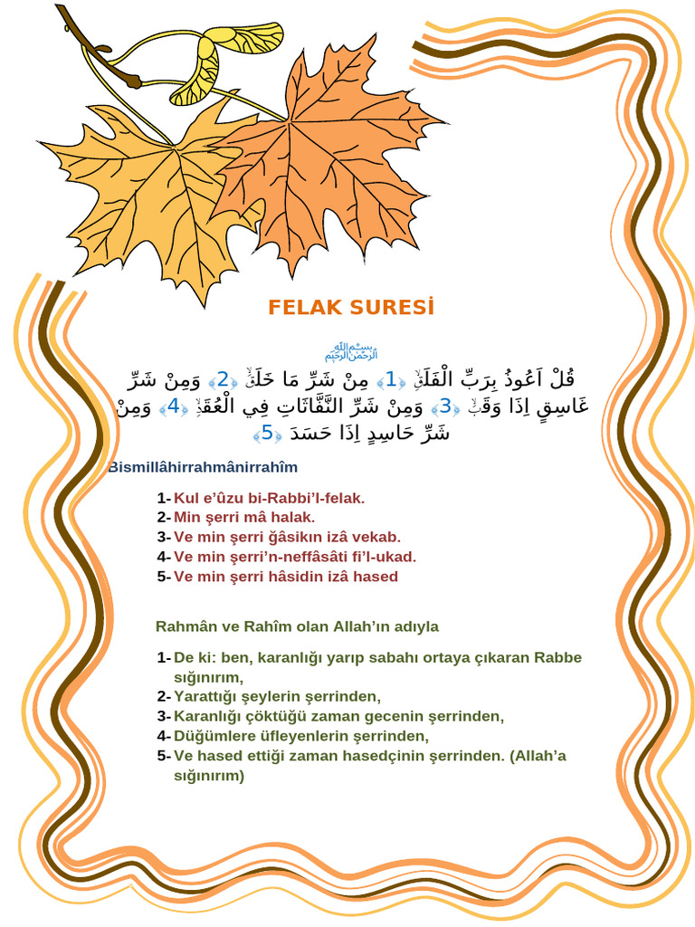 11-Felak Suresi̇ | PDF