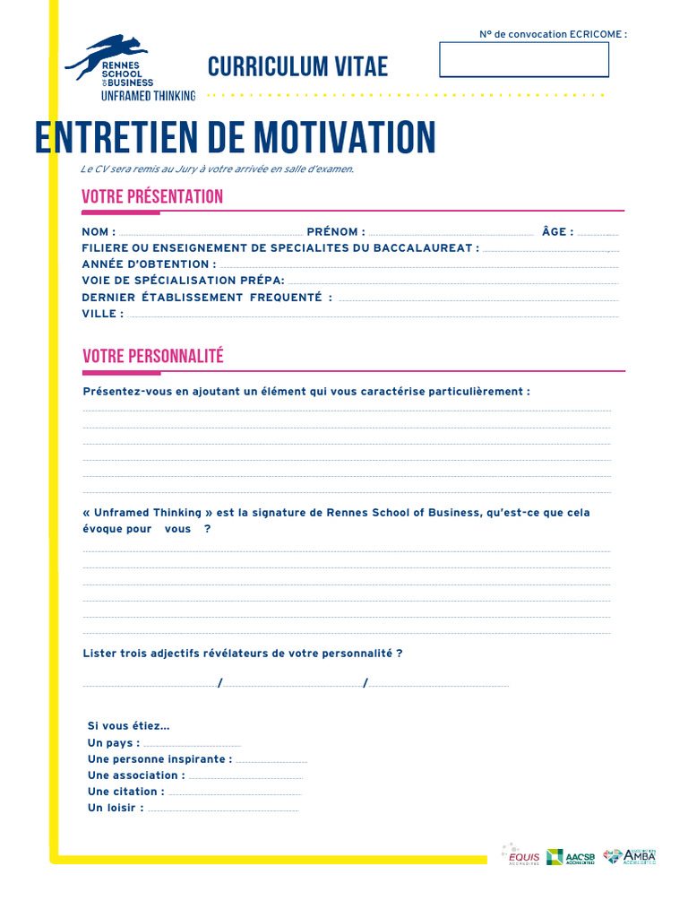 Guide de préparation entretien ECRICOME | PDF